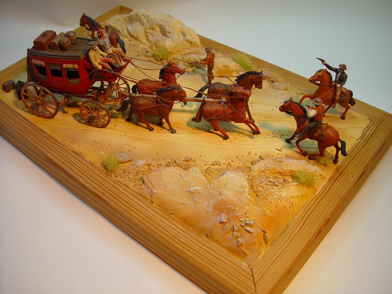 Kleines Figuren-Diorama 1:72 "Stagecoach" von IMEX