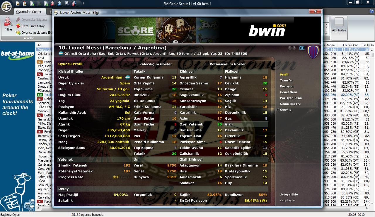 FM Genie Scout 11 İndir | Football Manager 2011 Genie Scout